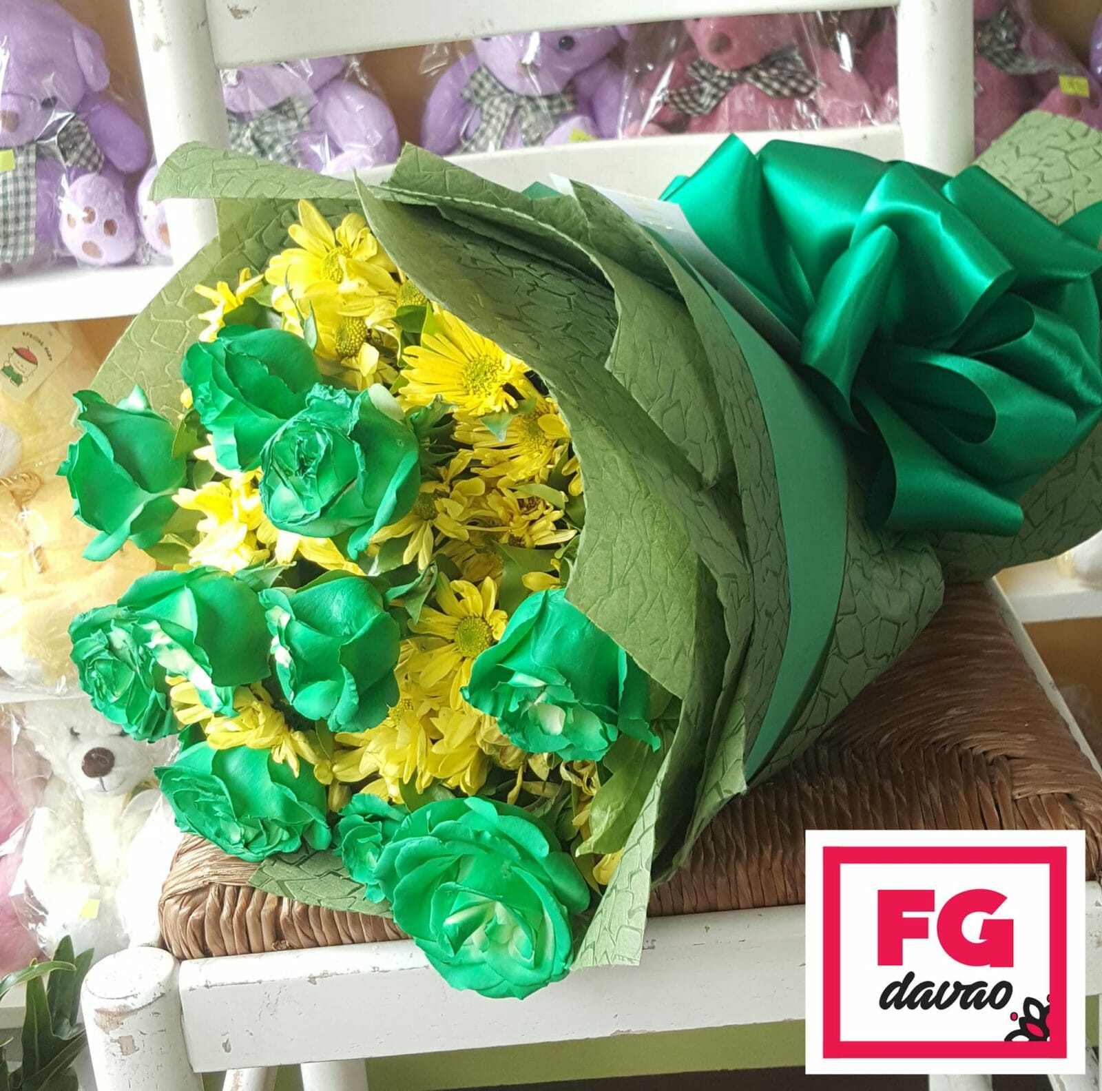1 Dozen Green Rose Bouquet - FG Davao - Flowers Gifts Delivery