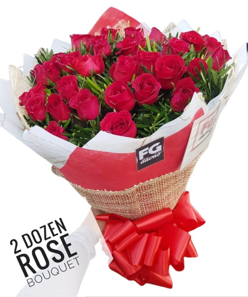2 Dozen Red Rose Bouquet – FG Davao – Flowers Gifts Delivery