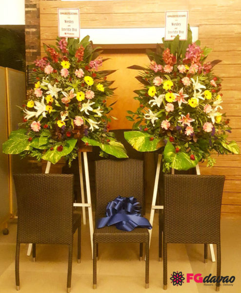Twin Congratulations Flower Stand Set 2 – FG Davao – Flowers Gifts Delivery